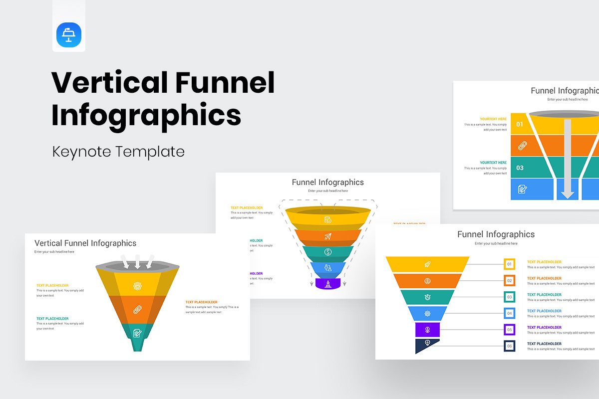 Vertical Funnel Infographics Keynote Template | Nulivo Market