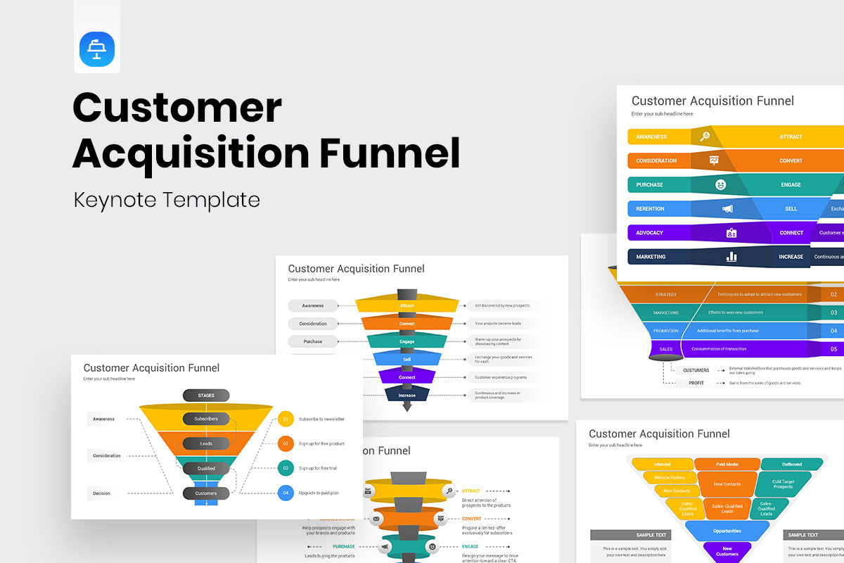 Customer Acquisition Funnel Keynote Template | Nulivo Market