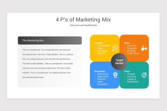 4 P's of Marketing Mix PowerPoint Template | Nulivo Market