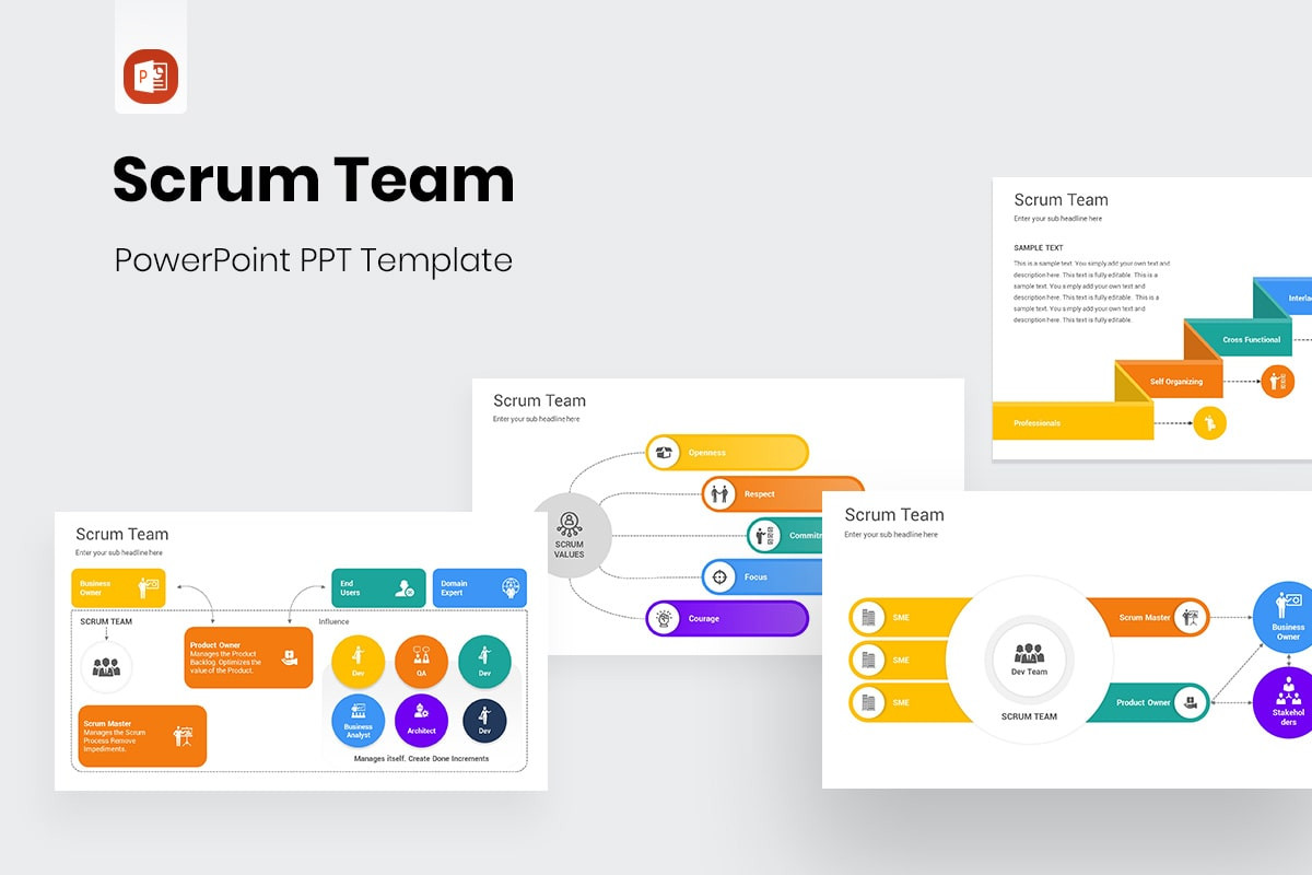 Scrum Team PowerPoint Template Diagrams | Nulivo Market