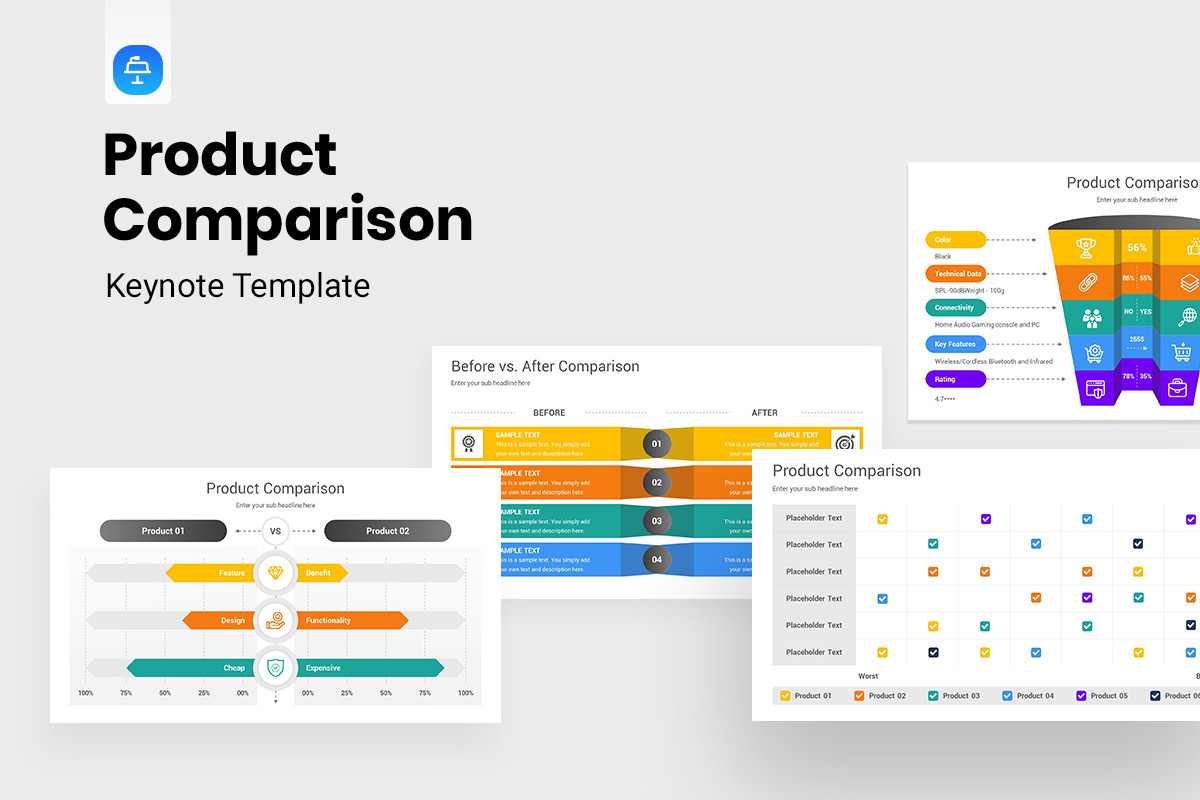 Product Comparison Keynote Template | Nulivo Market