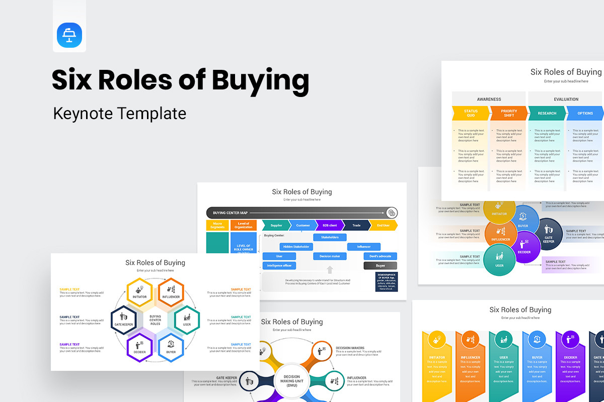 Six Roles of Buying Keynote Template Diagrams | Nulivo Market