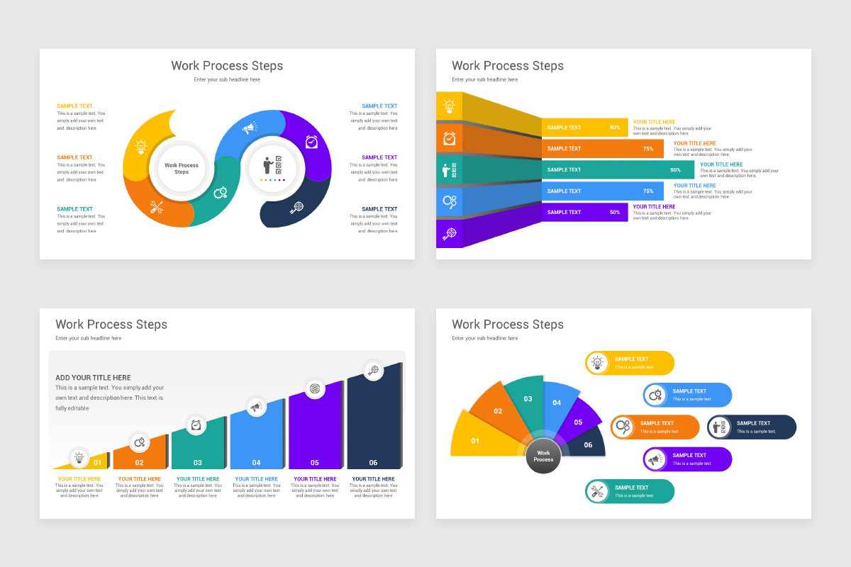 Work Process Steps PowerPoint Template | Nulivo Market Work Process Steps PowerPoint Template | Nulivo Market