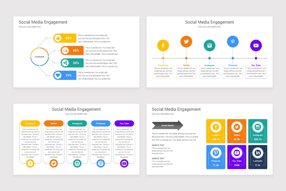 Social Media Engagement PowerPoint Template | Nulivo Market