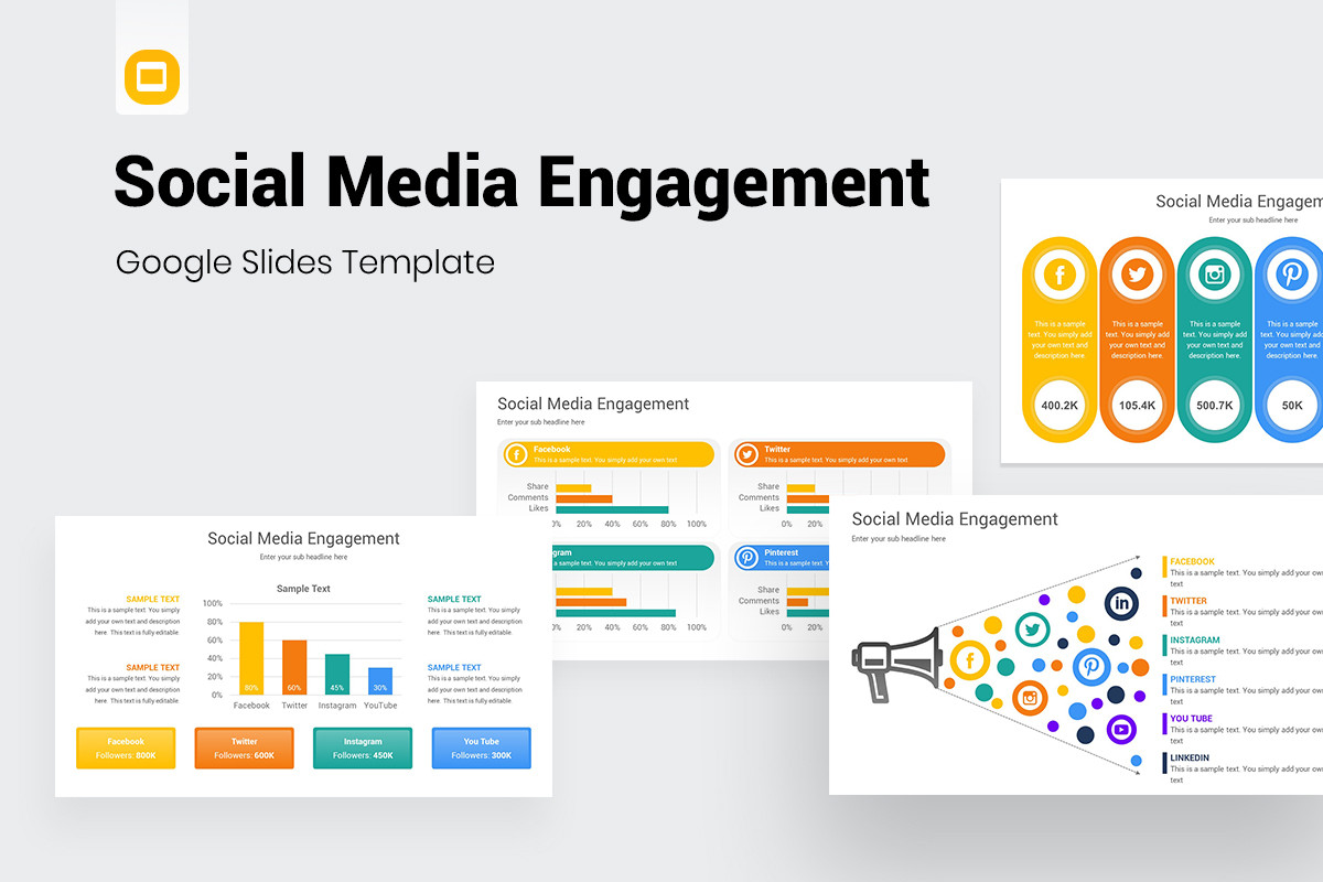 Social Media Engagement Google Slides Template | Nulivo Market