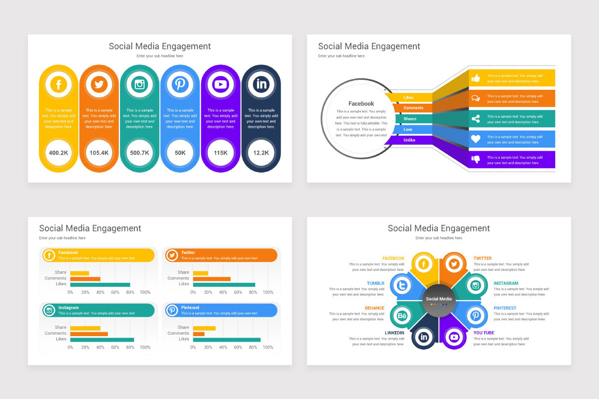 Social Media Engagement Google Slides Template | Nulivo Market