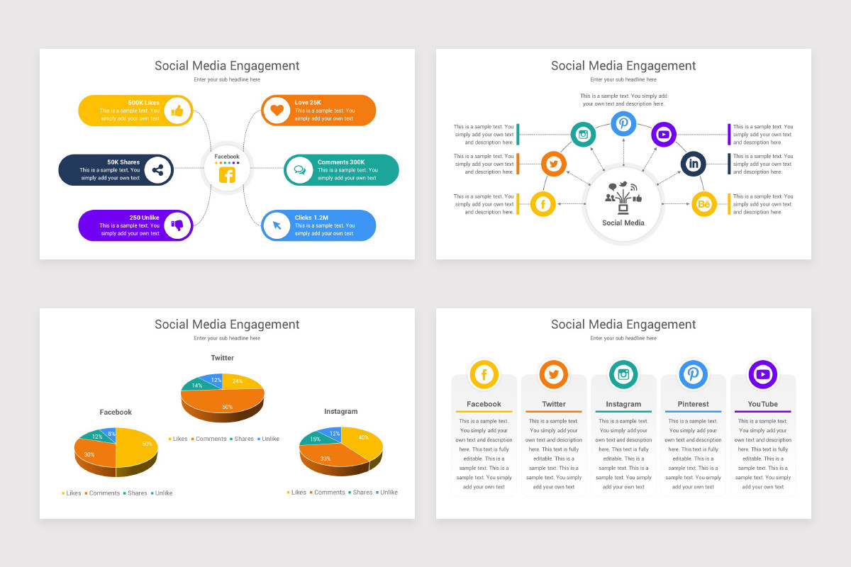 Social Media Engagement Google Slides Template | Nulivo Market