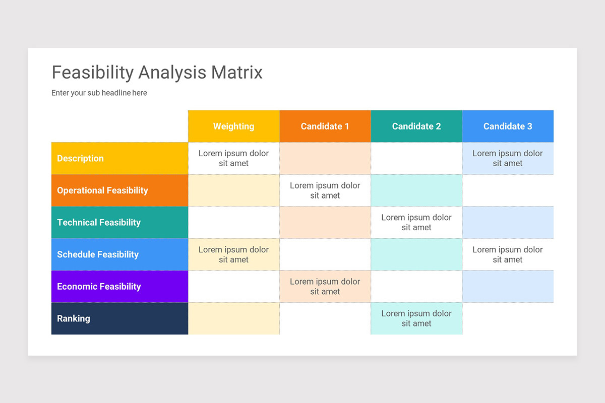 Feasibility Analysis Matrix Keynote Presentation Template | Nulivo Market