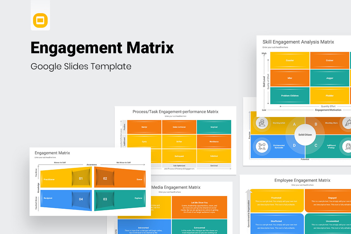 Engagement Matrix Google Slides Presentation Template | Nulivo Market