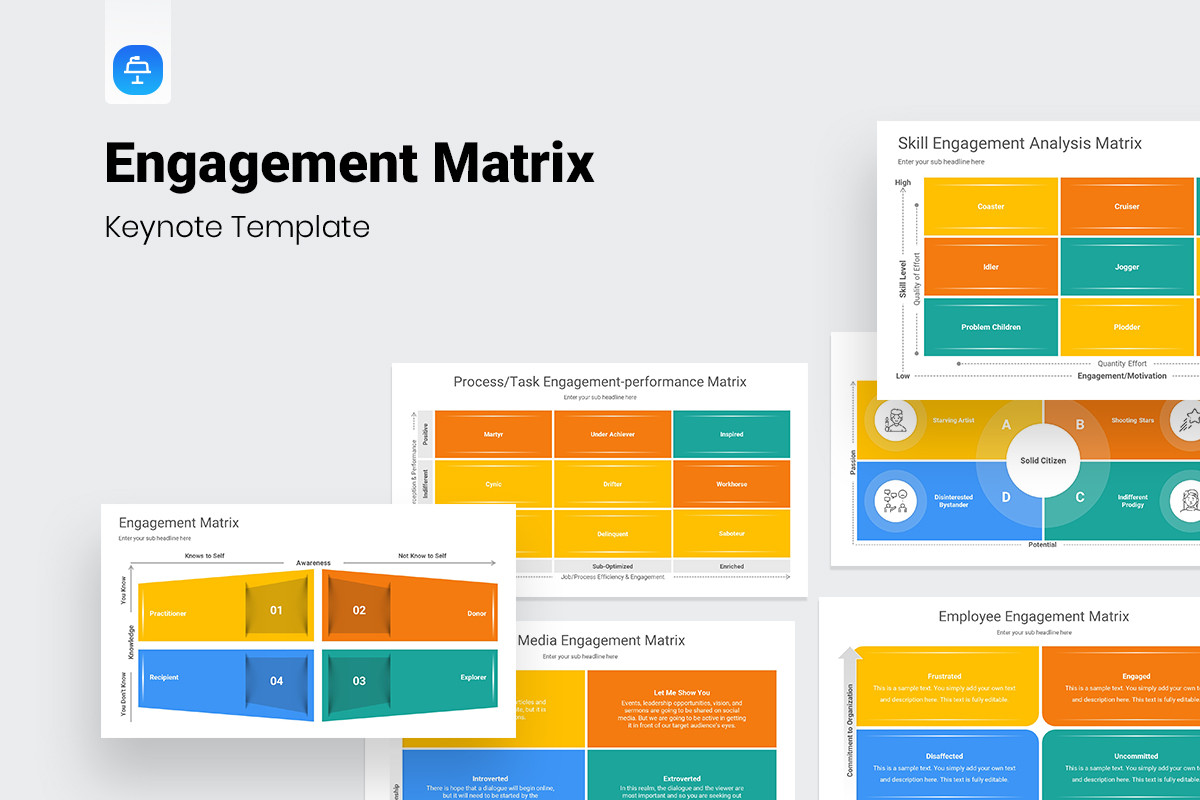 Engagement Matrix Keynote Presentation Template | Nulivo Market