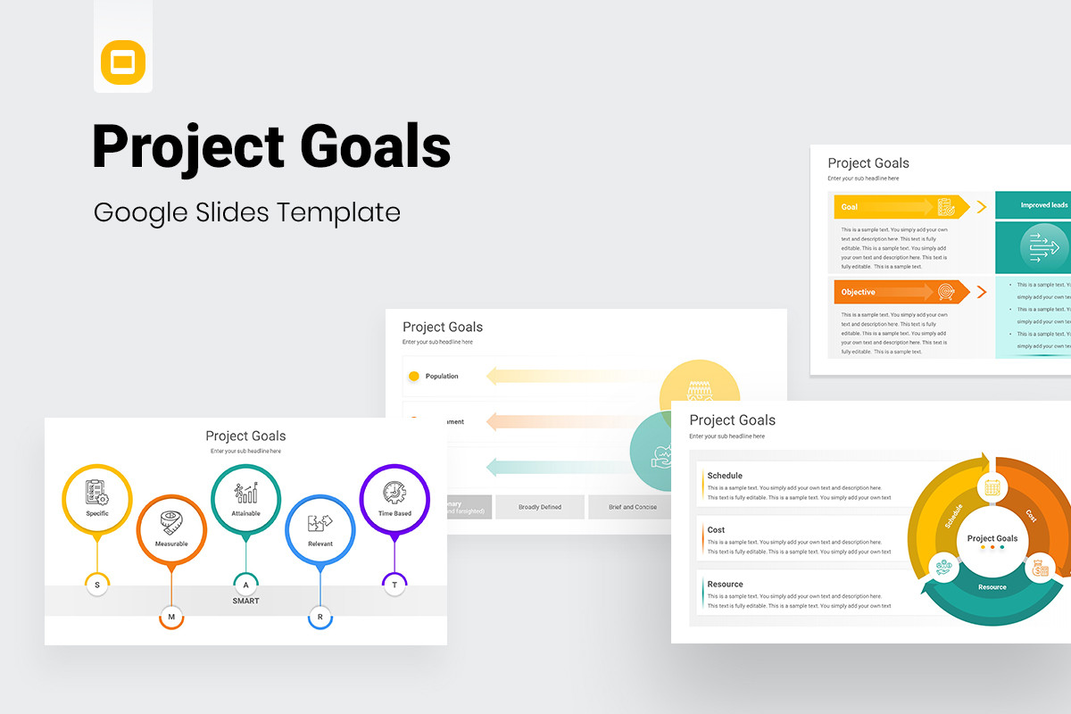 Project Goals Google Slides Presentation Template | Nulivo Market