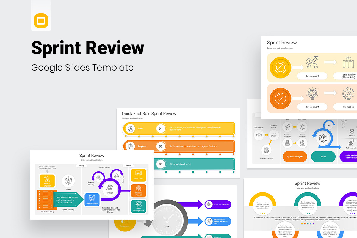 Sprint Review Google Slides Presentation Template | Nulivo Market