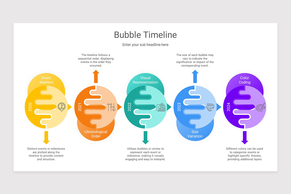 Bubble Timeline Keynote Presentation Template | Nulivo Market