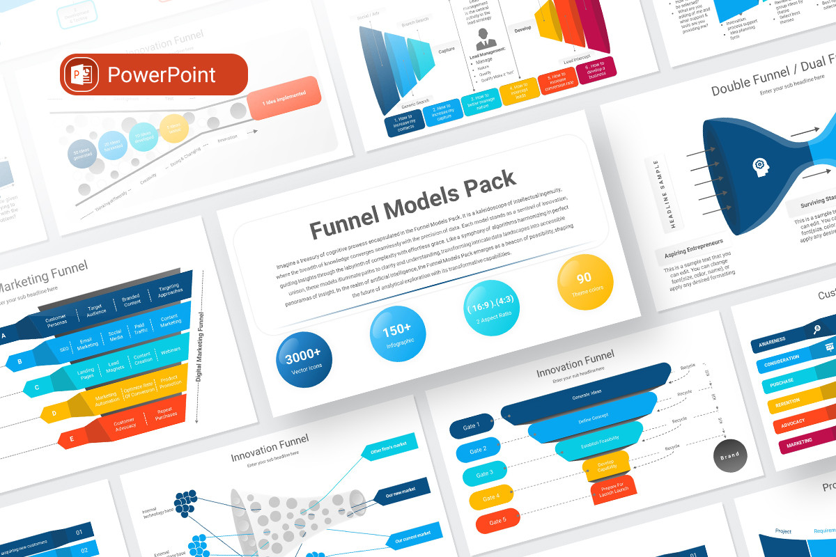 Funnel Models Pack PowerPoint Template | Nulivo Market