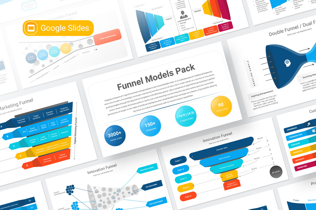 Funnel Models Pack Google Slides Template | Nulivo Market
