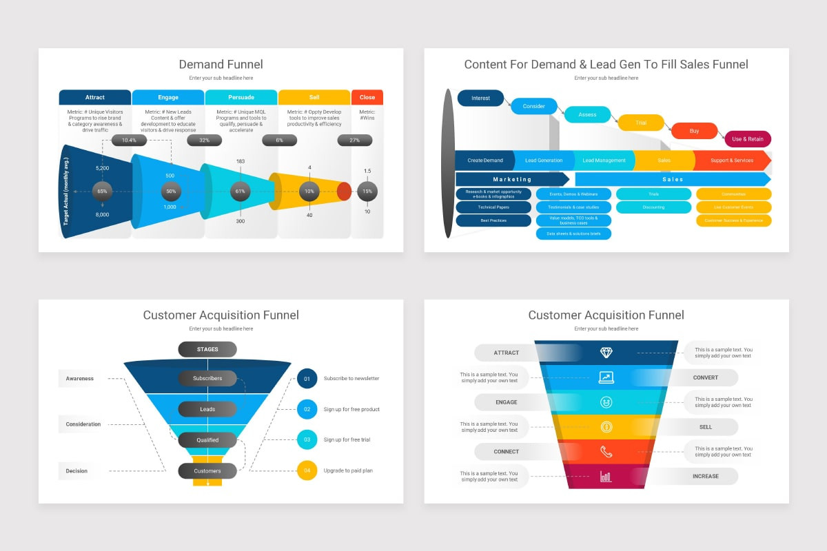 Funnel Models Pack Google Slides Template | Nulivo Market