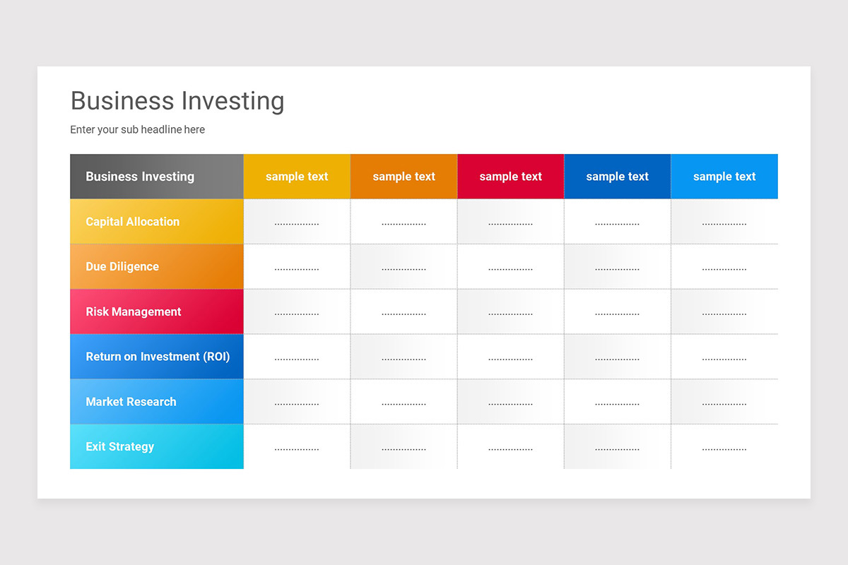 Business Investing PowerPoint Presentation Template | Nulivo Market