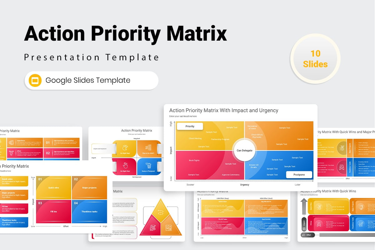 Action Priority Matrix Google Slides Presentation Template | Nulivo Market