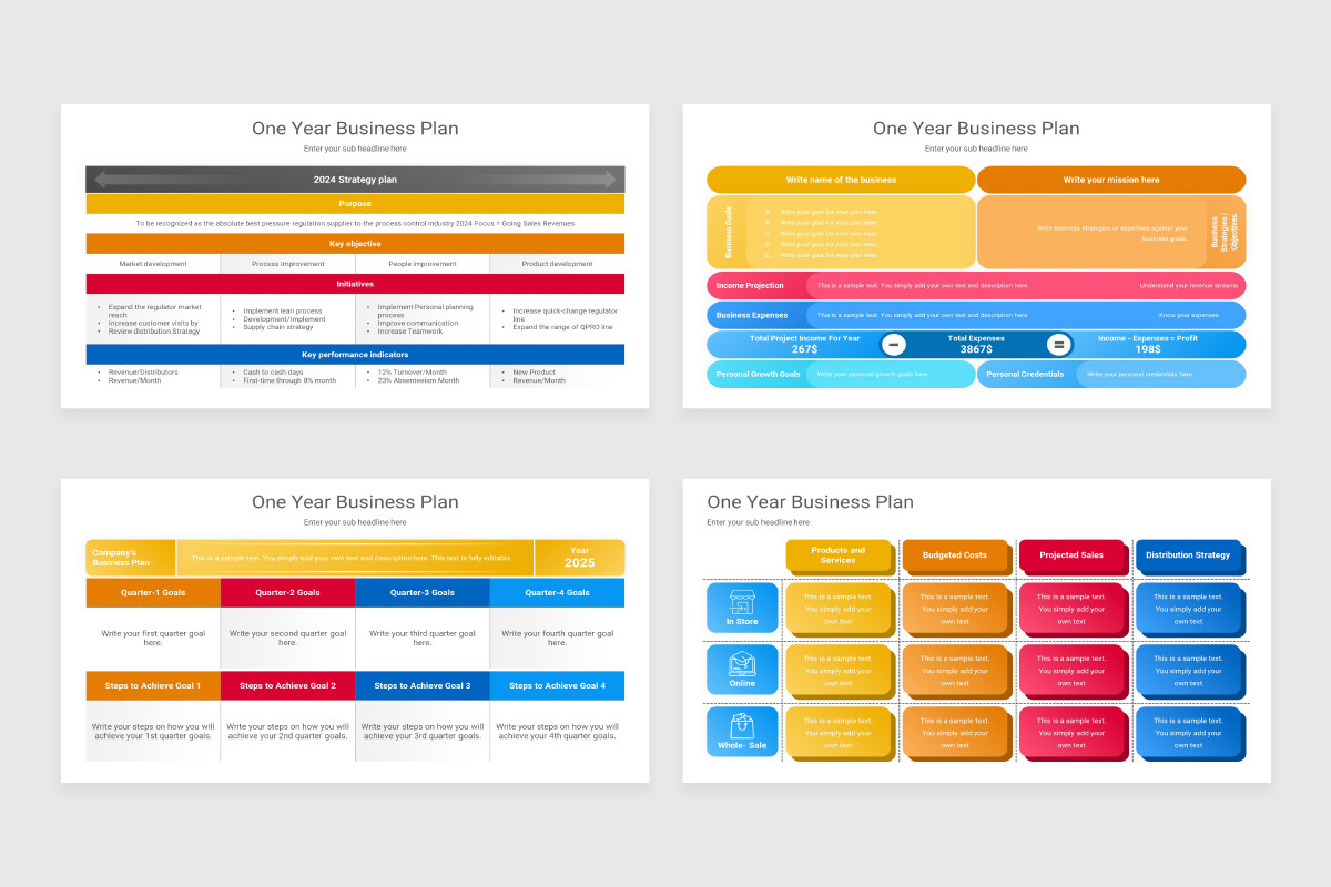 One Year Business Plan PowerPoint Presentation Template | Nulivo Market