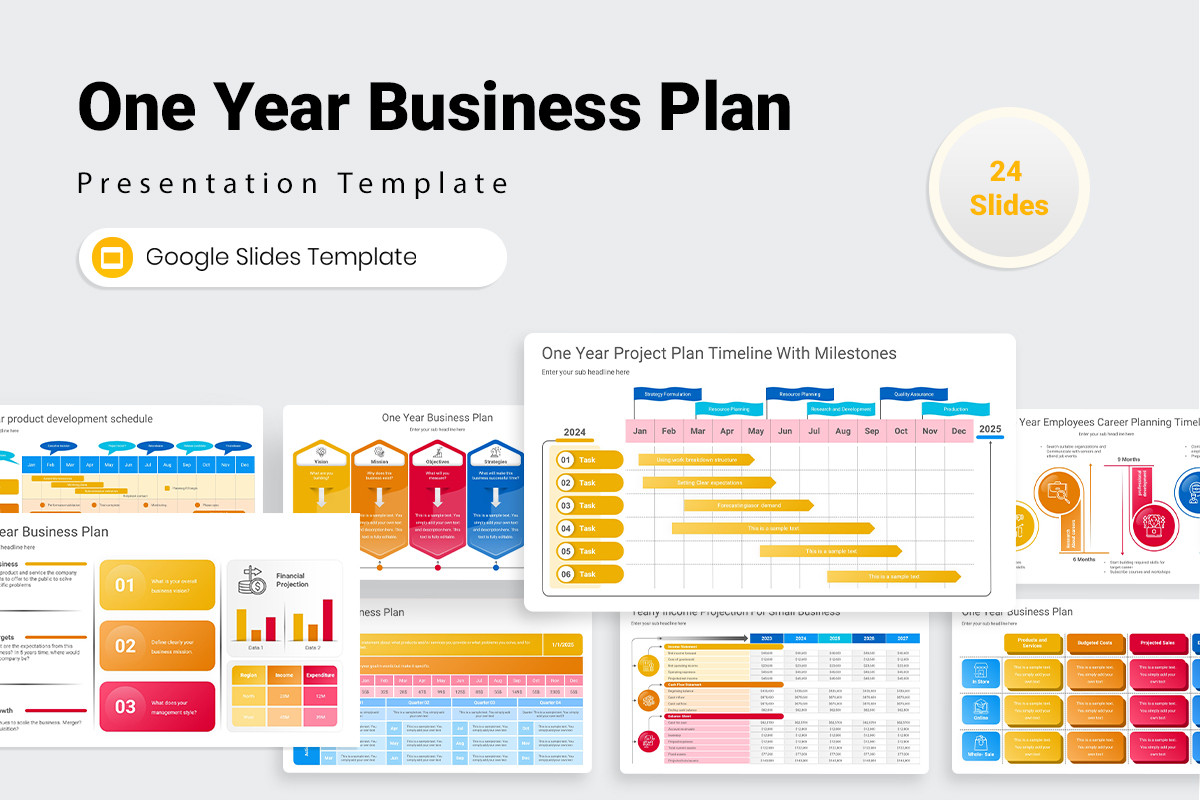 One Year Business Plan Google Slides Presentation Template | Nulivo Market