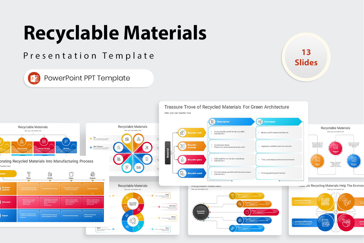 Recyclable Materials PowerPoint Presentation Template | Nulivo Market