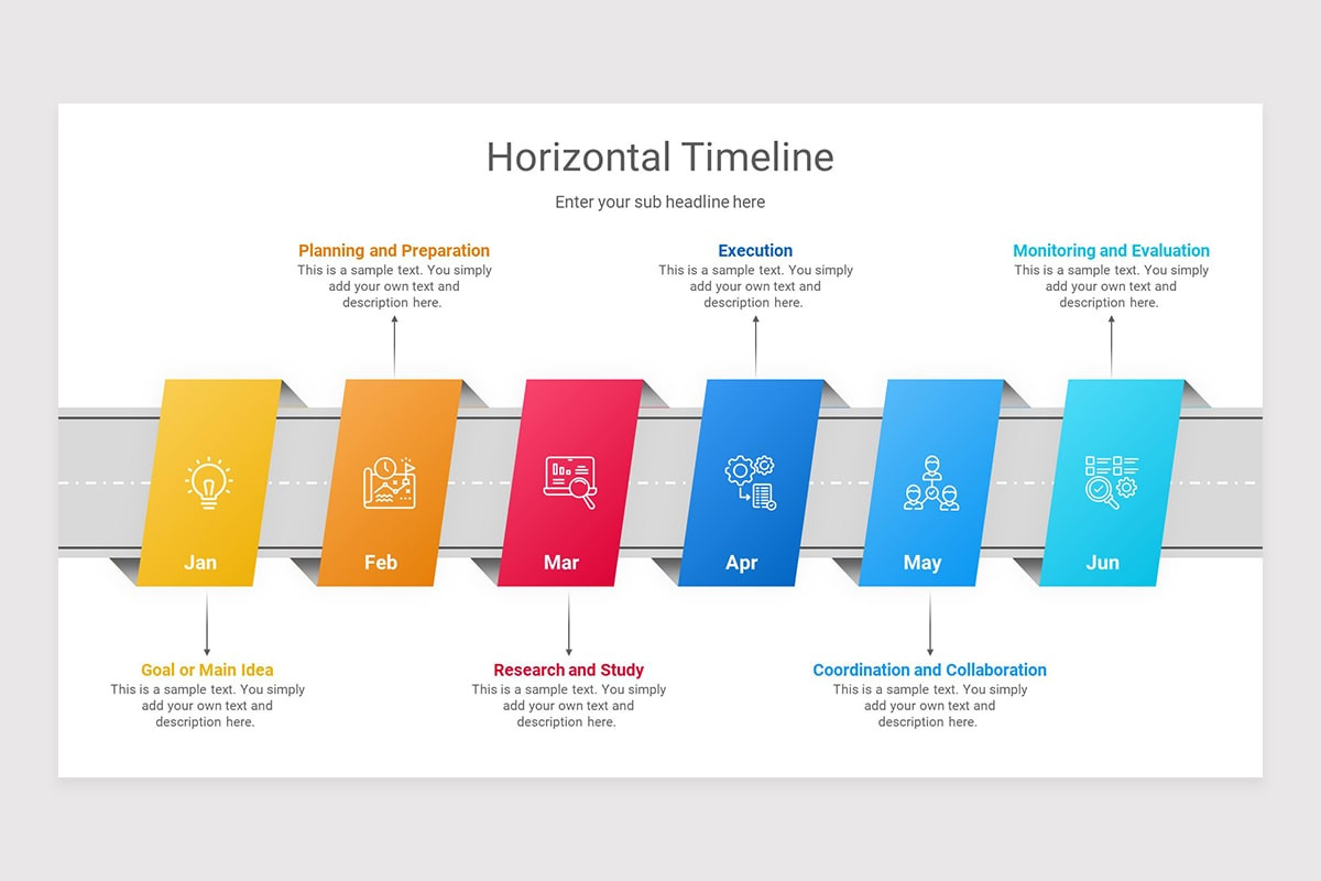 Horizontal Timeline PowerPoint Presentation Template | Nulivo Market