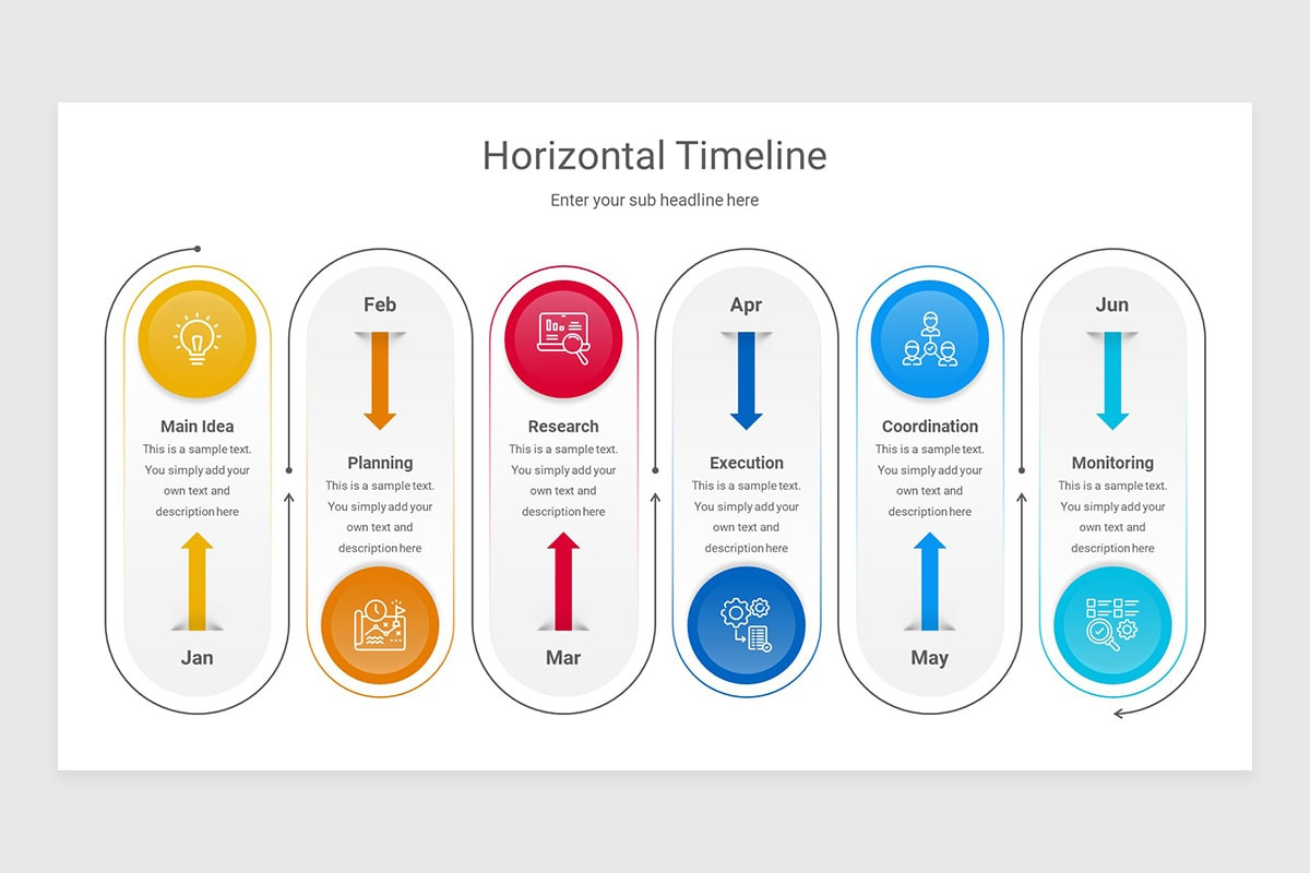 Horizontal Timeline PowerPoint Presentation Template | Nulivo Market