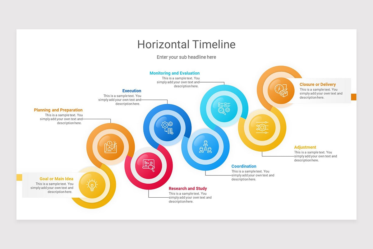 Horizontal Timeline PowerPoint Presentation Template | Nulivo Market