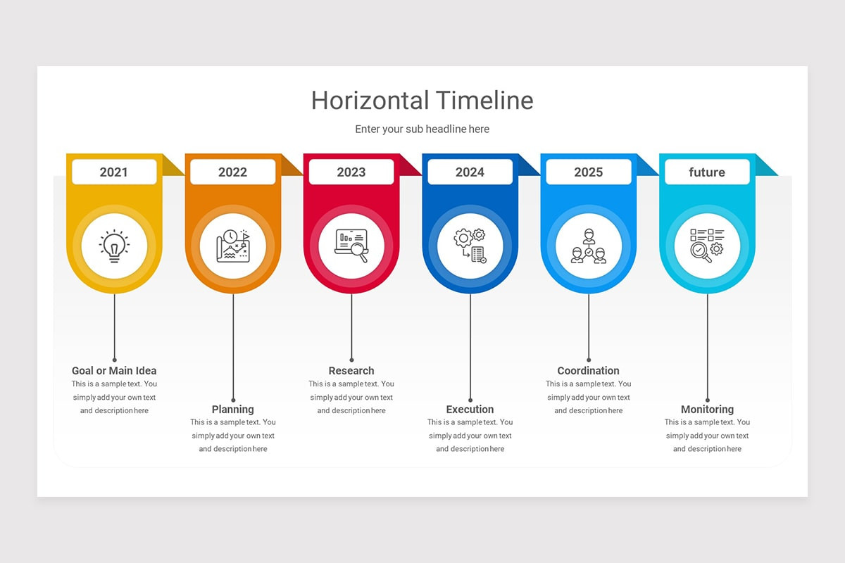 Horizontal Timeline PowerPoint Presentation Template | Nulivo Market
