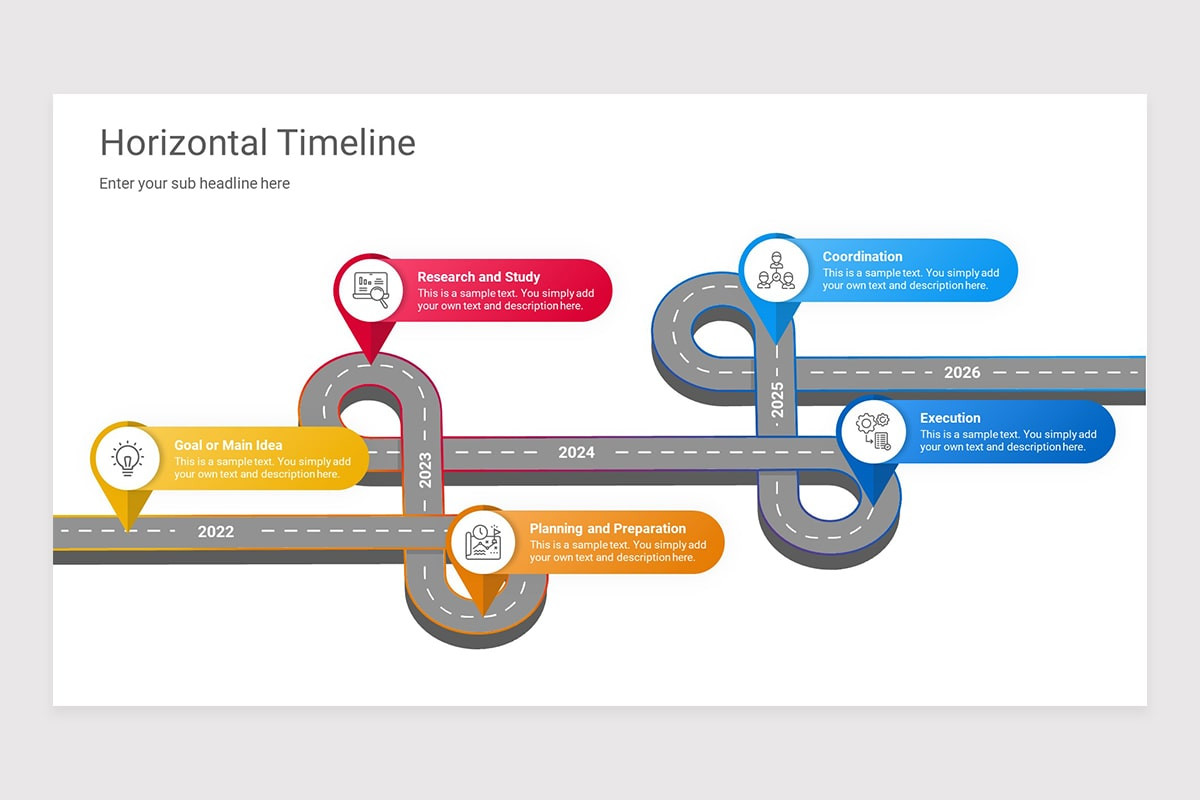 Horizontal Timeline PowerPoint Presentation Template | Nulivo Market