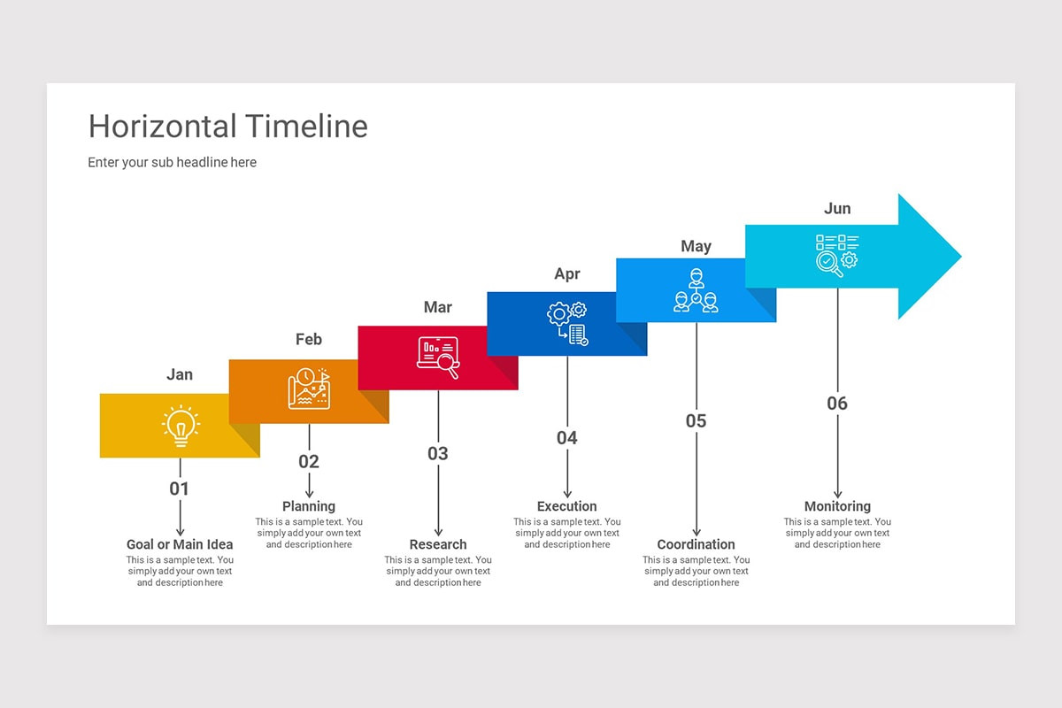 Horizontal Timeline PowerPoint Presentation Template | Nulivo Market