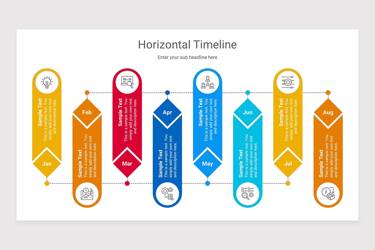 Horizontal Timeline PowerPoint Presentation Template | Nulivo Market