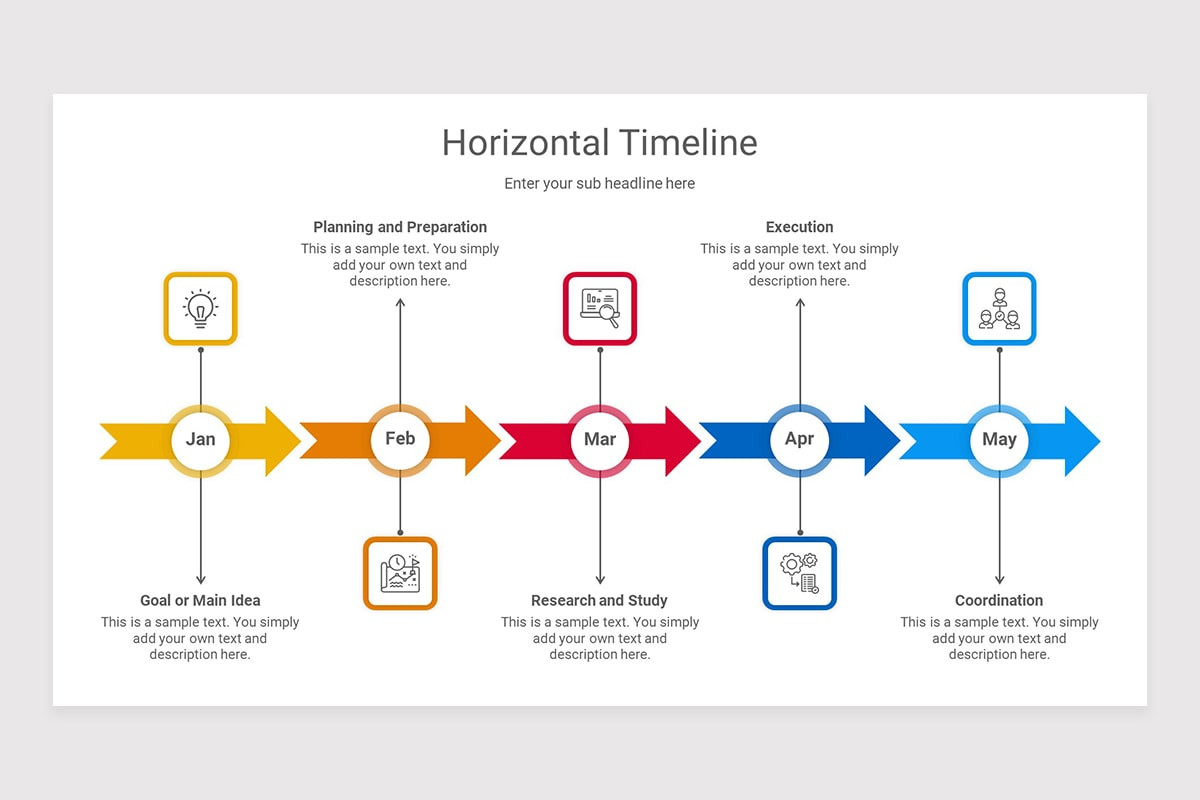Horizontal Timeline PowerPoint Presentation Template | Nulivo Market