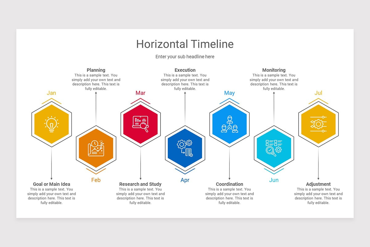 Horizontal Timeline PowerPoint Presentation Template | Nulivo Market