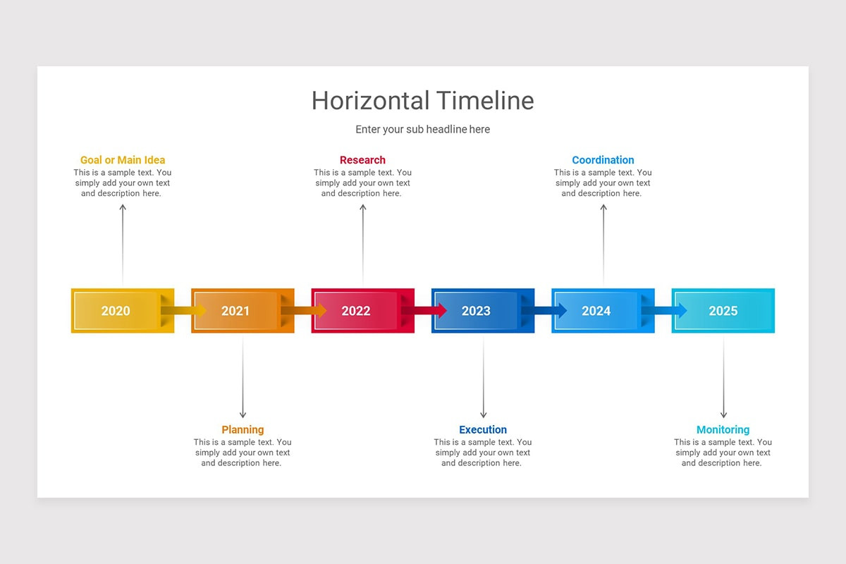 Horizontal Timeline PowerPoint Presentation Template | Nulivo Market