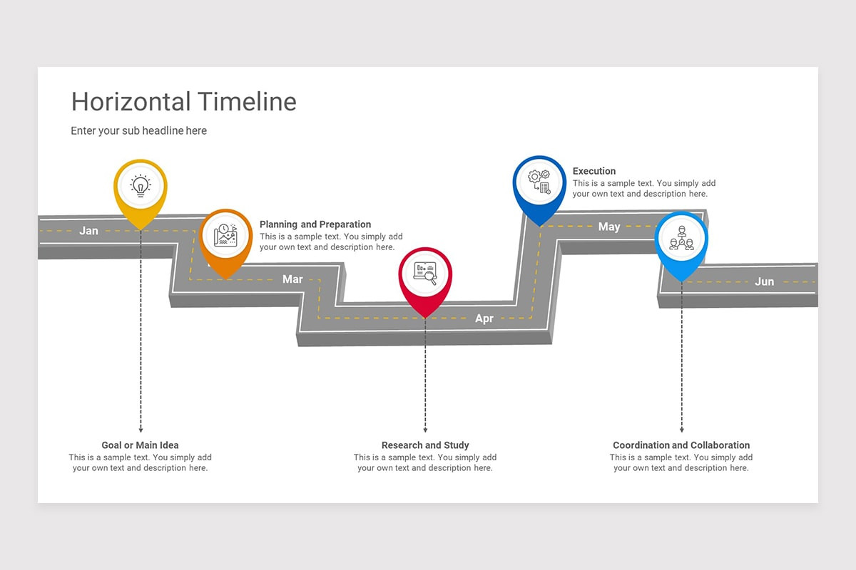 Horizontal Timeline PowerPoint Presentation Template | Nulivo Market