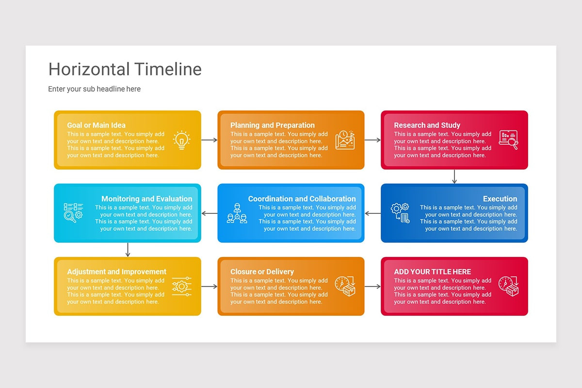 Horizontal Timeline PowerPoint Presentation Template | Nulivo Market