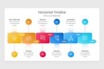 Horizontal Timeline PowerPoint Presentation Template | Nulivo Market