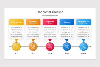 Horizontal Timeline PowerPoint Presentation Template | Nulivo Market