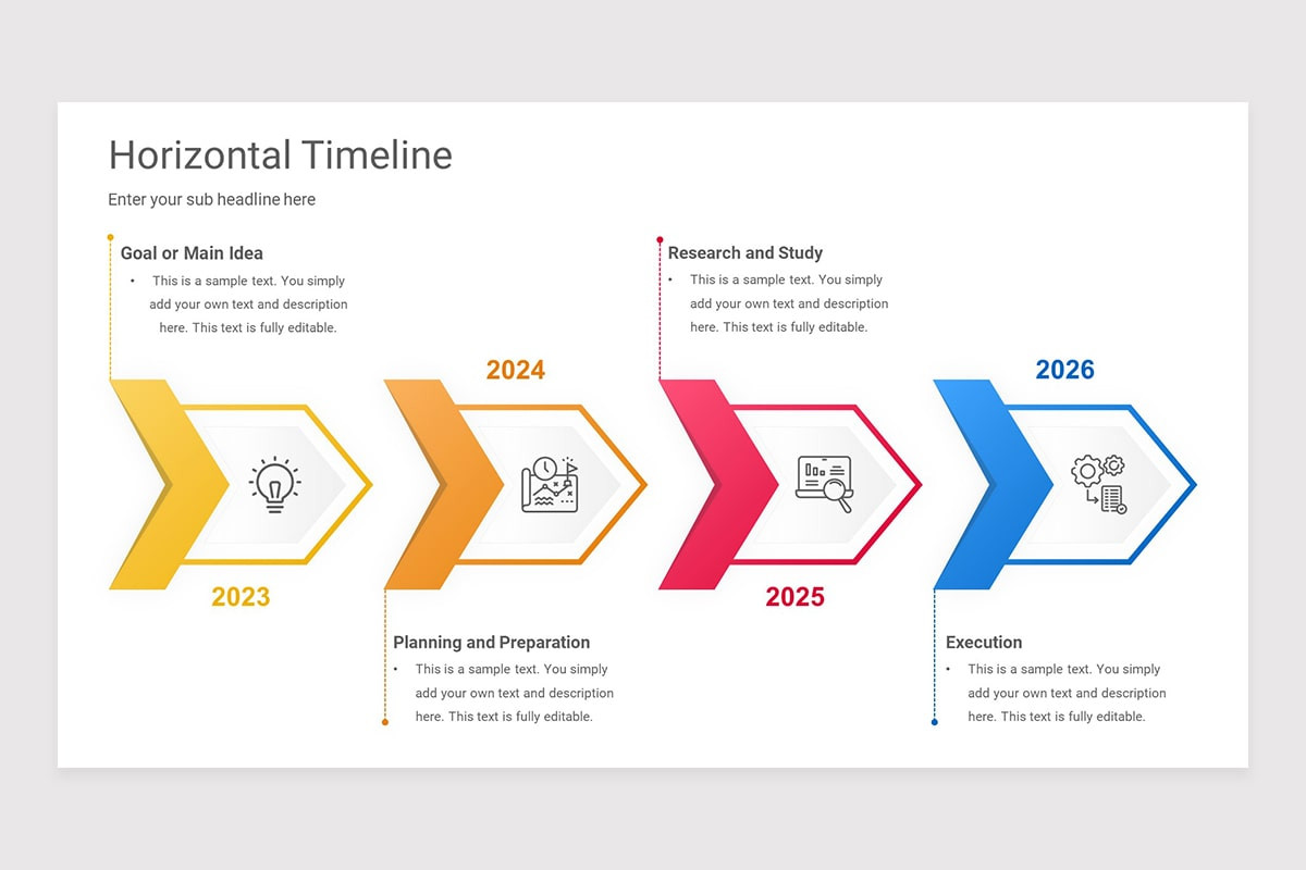 Horizontal Timeline Keynote Presentation Template | Nulivo Market