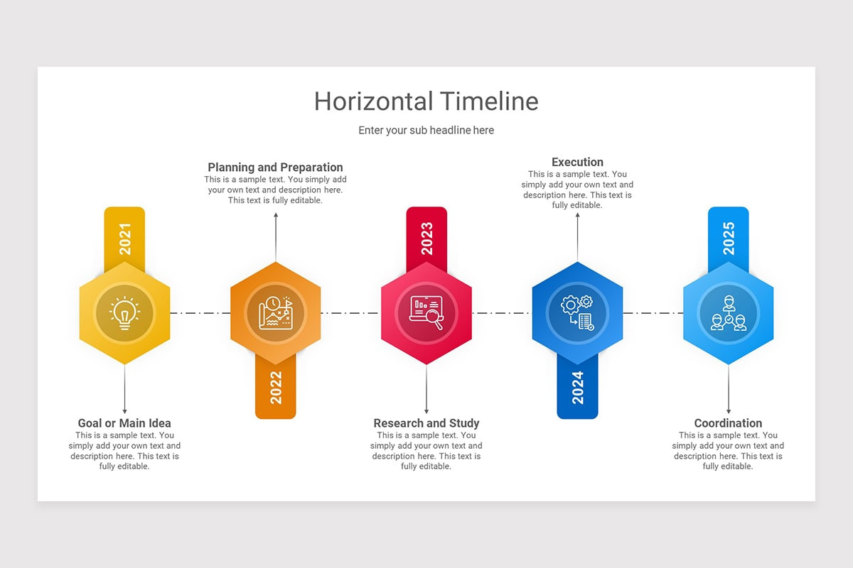 Horizontal Timeline Keynote Presentation Template | Nulivo Market