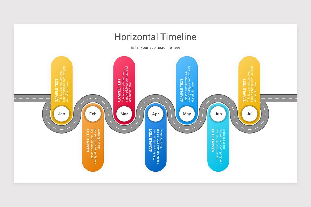 Horizontal Timeline Keynote Presentation Template | Nulivo Market