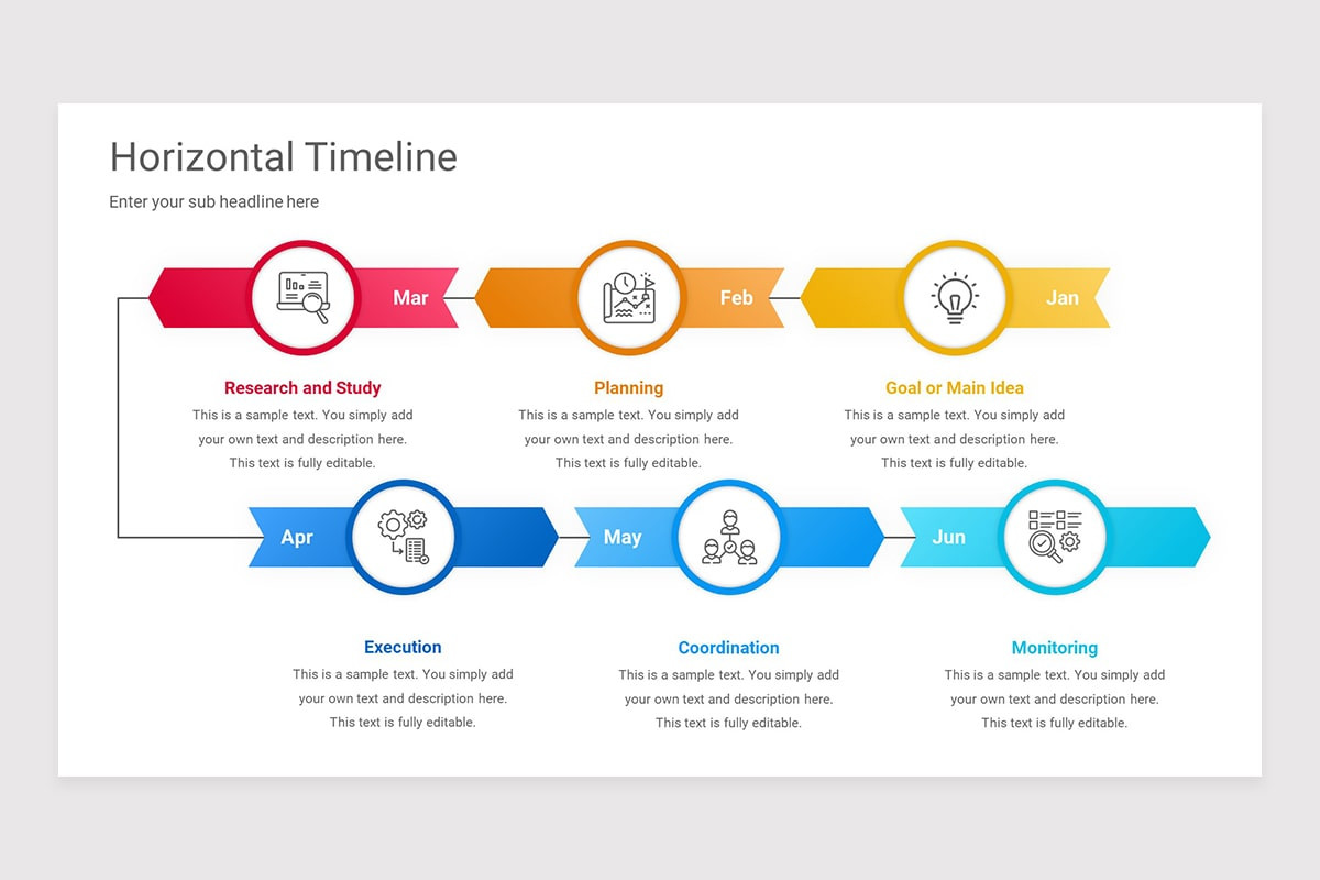 Horizontal Timeline Keynote Presentation Template | Nulivo Market
