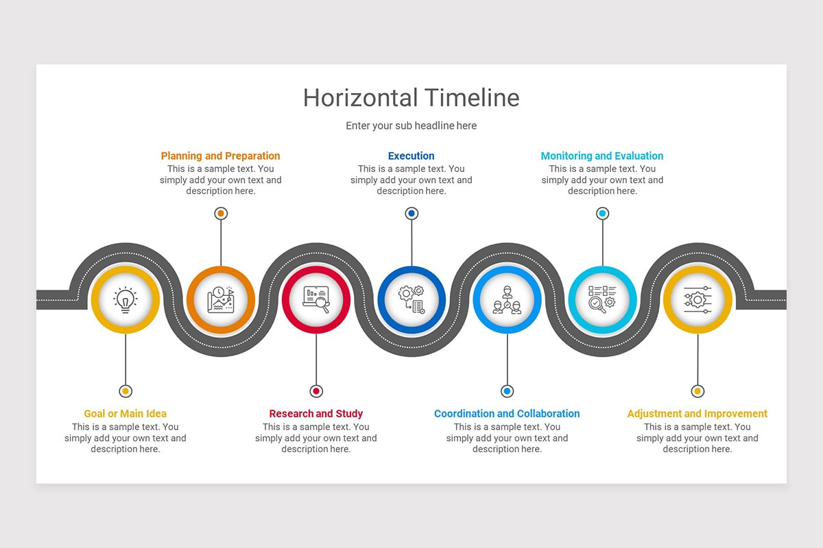Horizontal Timeline Keynote Presentation Template | Nulivo Market