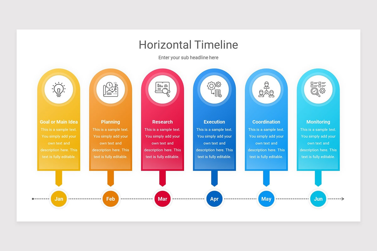 Horizontal Timeline Keynote Presentation Template | Nulivo Market