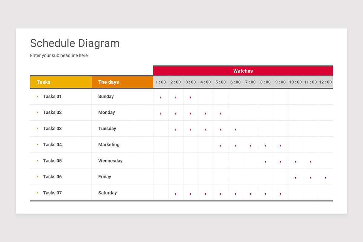 Schedule Diagram Keynote Presentation Template | Nulivo Market