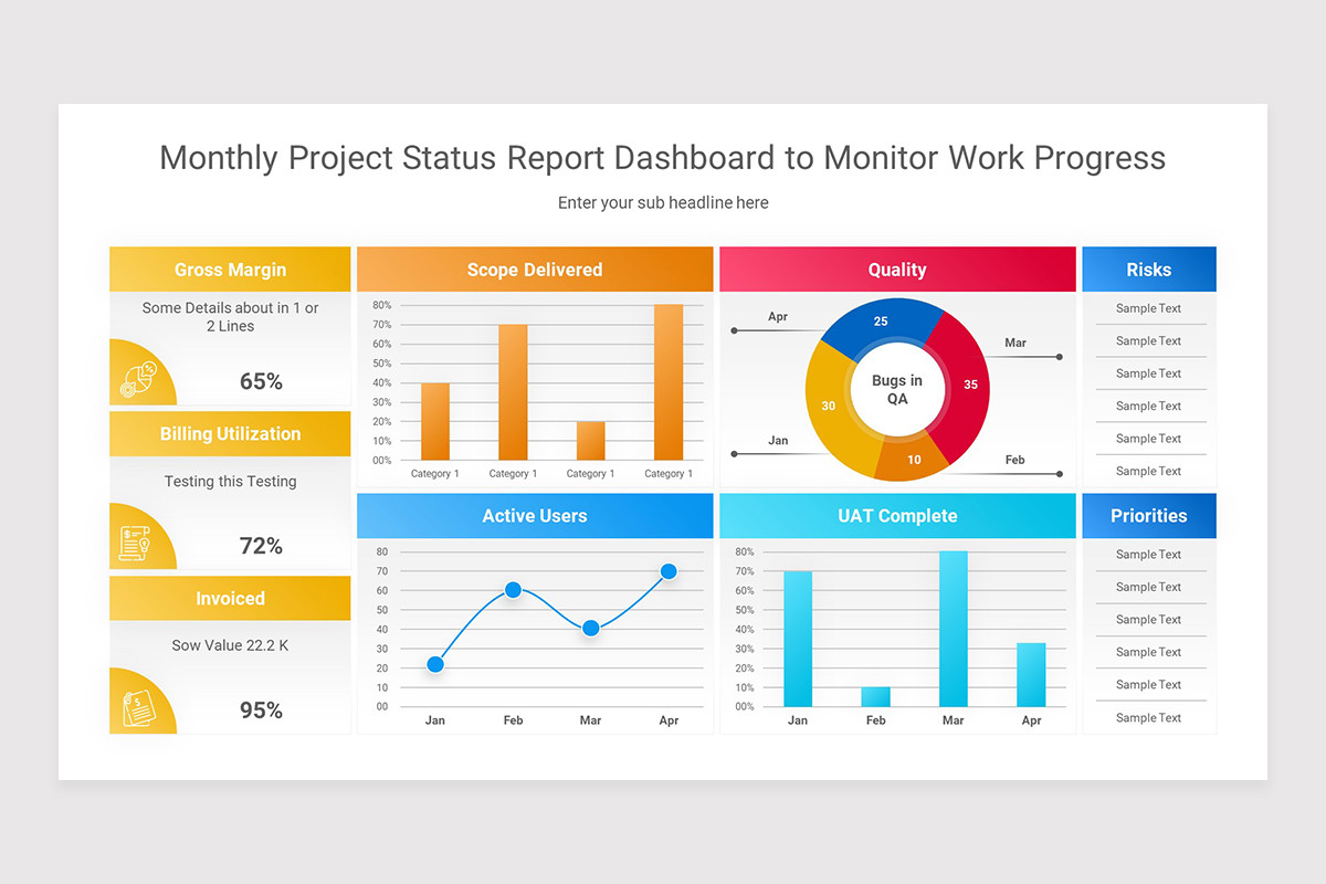 Monthly Status Report Keynote Presentation Template | Nulivo Market