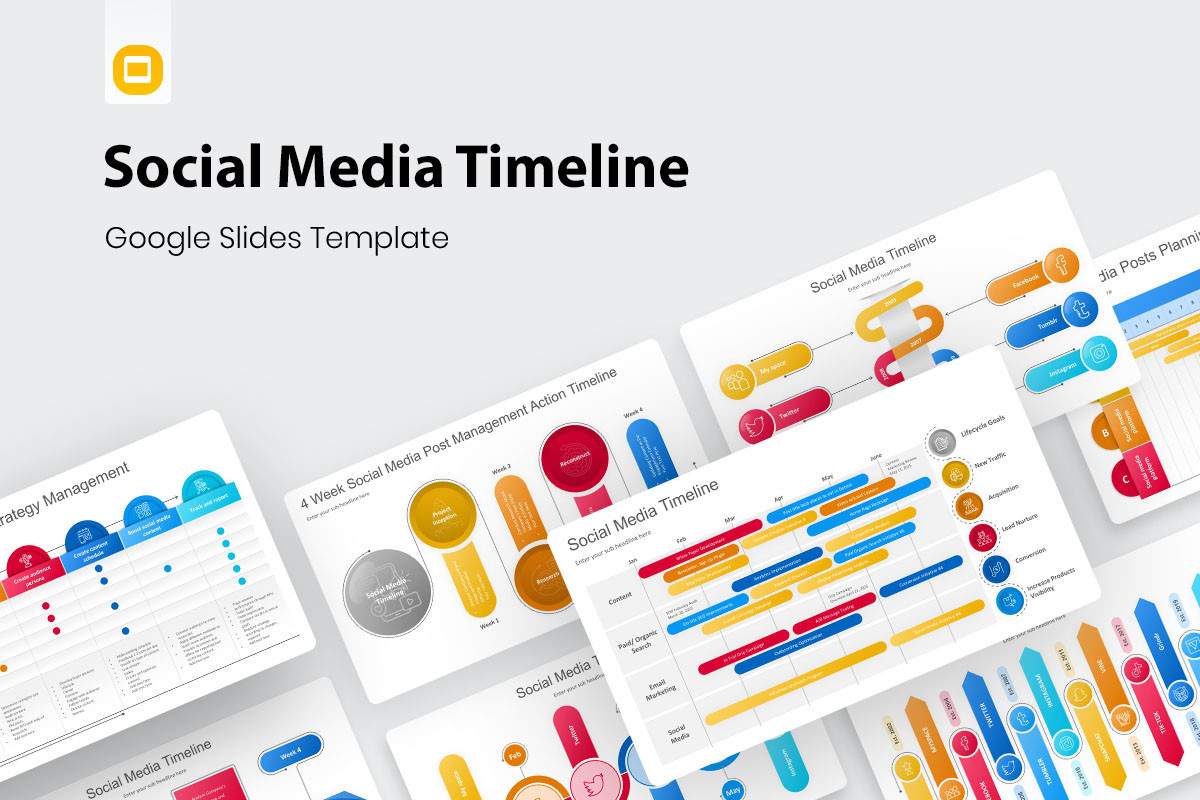 Social Media Timeline Google Slides Presentation Template | Nulivo Market