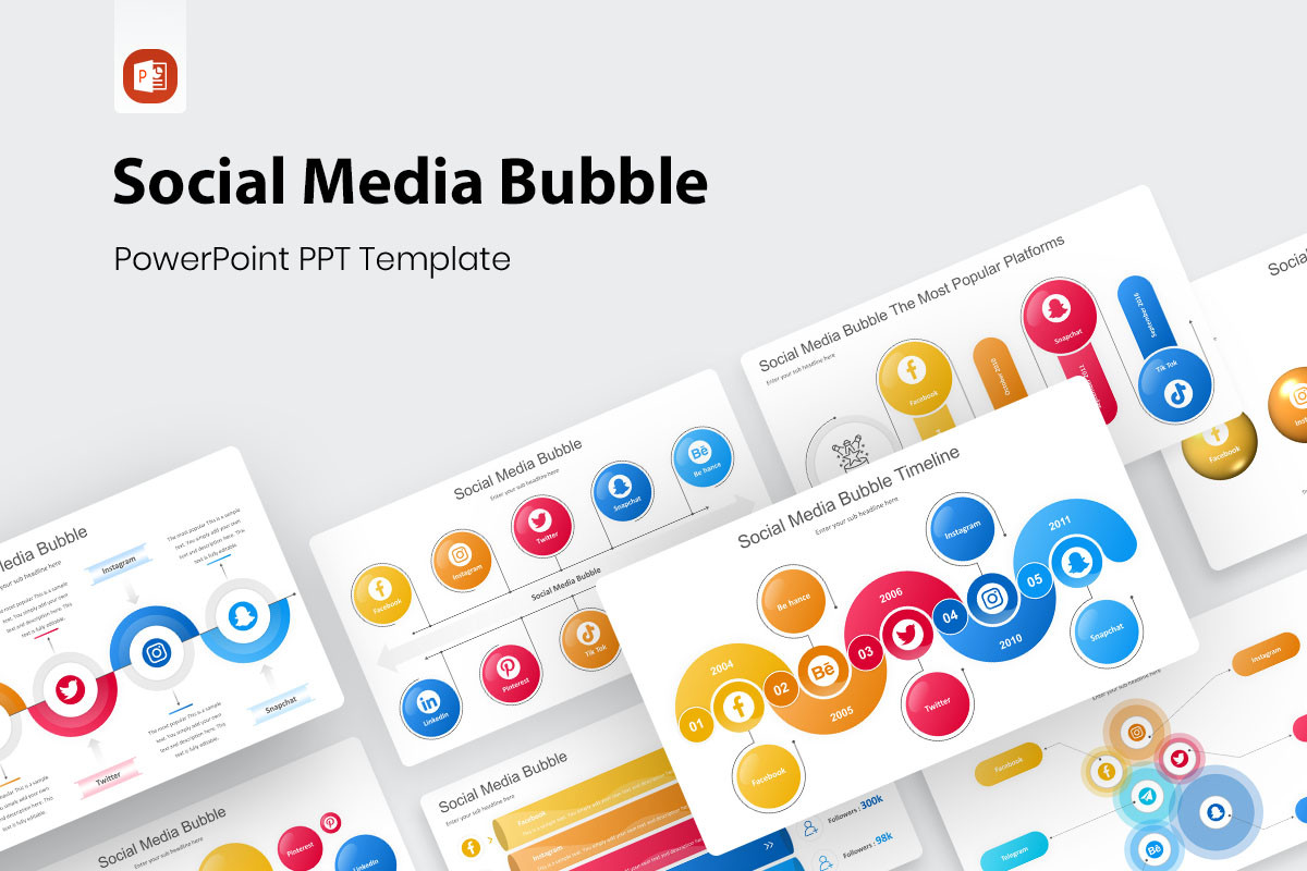Social Media Bubble PowerPoint Presentation Template | Nulivo Market