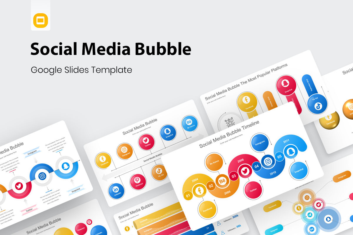 Social Media Bubble Google Slides Presentation Template | Nulivo Market